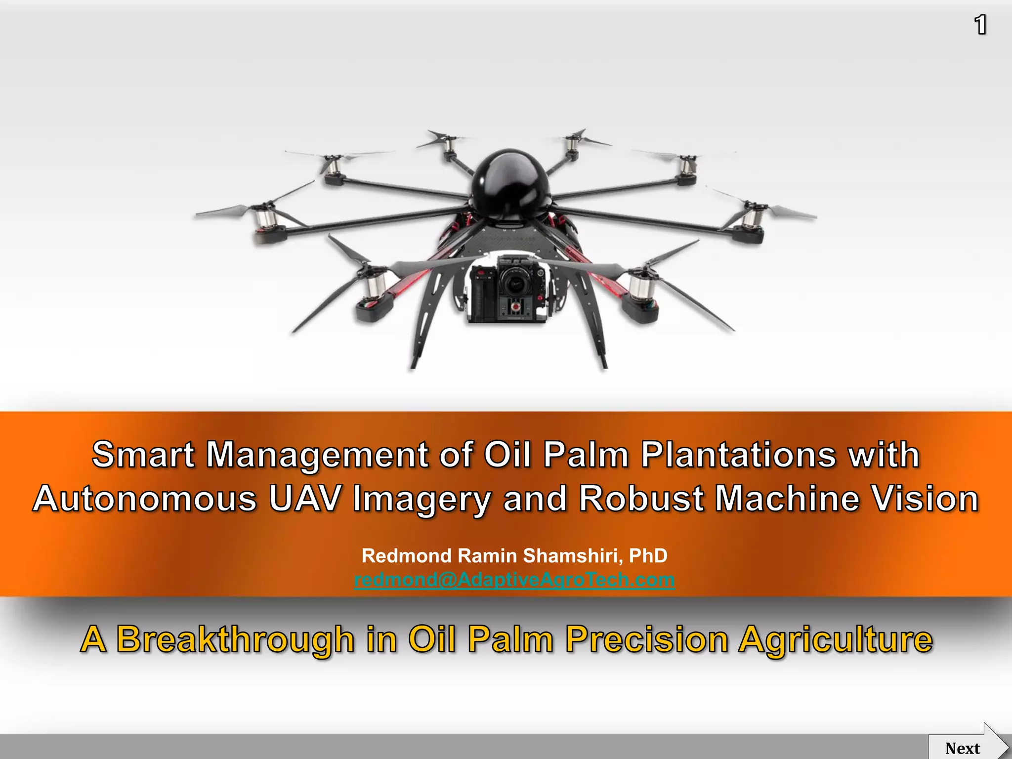 Smart Management of Oil Palm Plantations with Autonomous UAV Imagery ...
