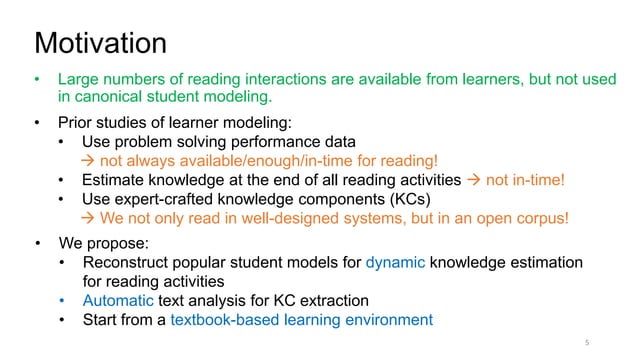 Umap16 A Framework For Dynamic Knowledge Modeling In Textbook Based Learning Ppt 