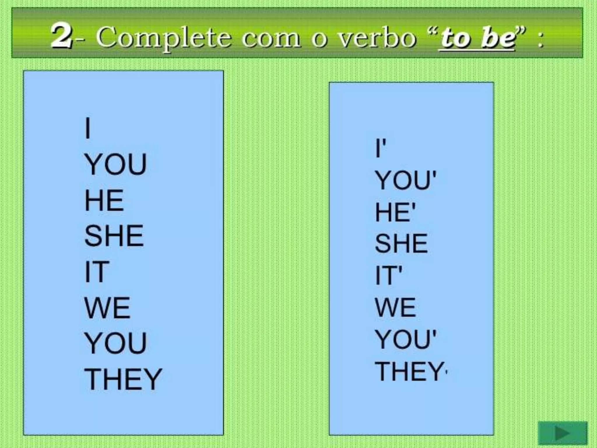 Slides verb to be | PPT