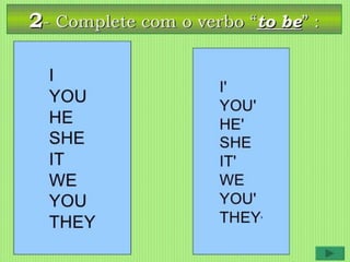 Slides verb to be | PPTX