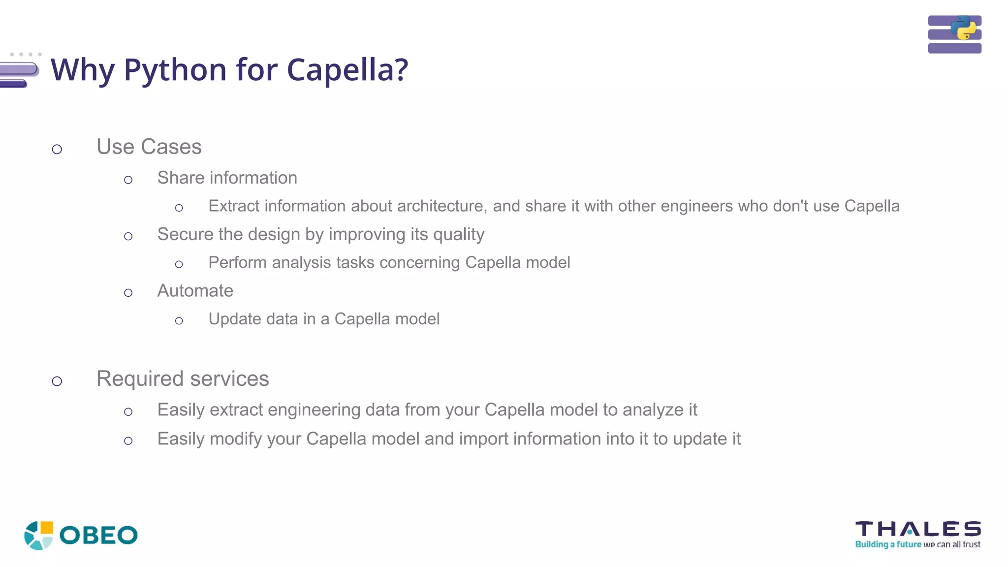 Scripting with Python to interact with Capella model | PDF