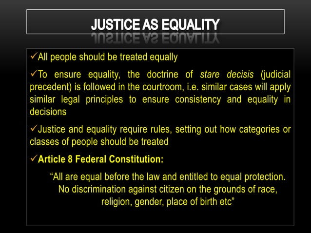 Justice as Equality | PPT