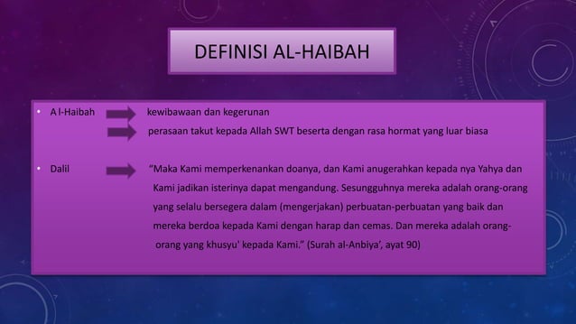 AL-HAIBAH DAN AL-UNS | PPTX