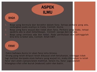 Slide tasawuf perbandingan fana' dan baqa | PPTX