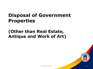 Slide Template Disposal Process COA Style.pptx