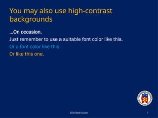 Slide Template Disposal Process COA Style.pptx