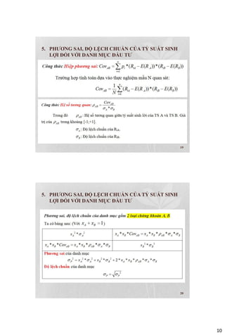 Thuyết Trình Lý Thuyết Danh Mục Hiệu Quả - Markowitz | PDF