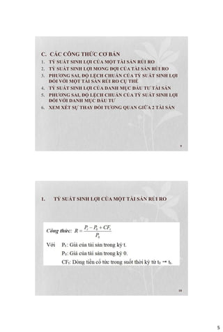 Thuyết Trình Lý Thuyết Danh Mục Hiệu Quả - Markowitz | PDF