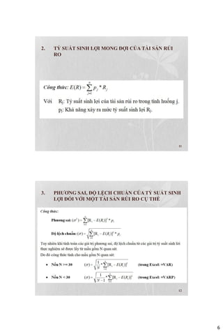 Thuyết Trình Lý Thuyết Danh Mục Hiệu Quả - Markowitz | PDF
