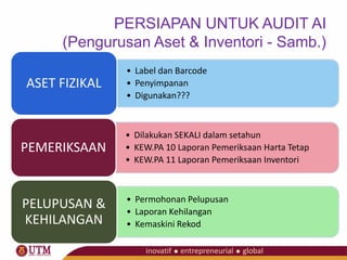 SLIDE PENGURUSAN HARTA DAN INVNETORI-PERSIAPAM AUDIT | PPTX