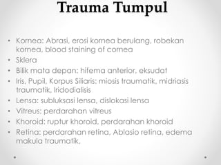 Slide trauma oculus | PPTX