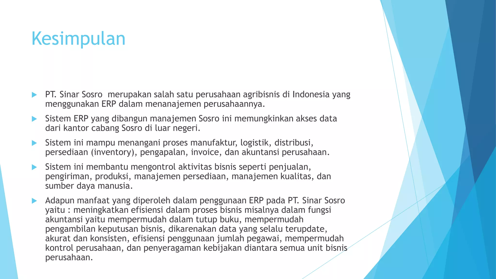 ERP PT SINAR SOSRO | PDF