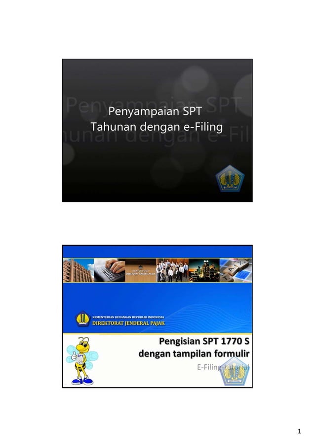Slide Tutorial e-filing SPT Tahunan 1770 S | PDF