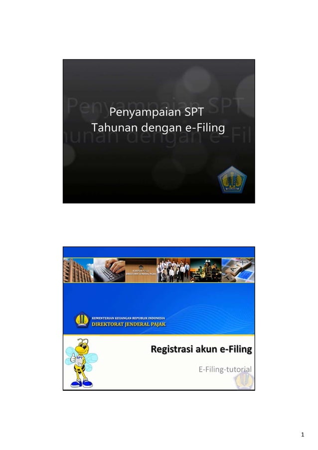Slide tutorial registrasi e filing | PDF