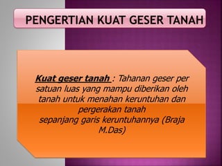Slide uji geser langsung tanah pasir | PPTX