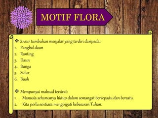 Penghasilan lakaran motif ukiran dimensi baharu bertemakan flora dengan ...