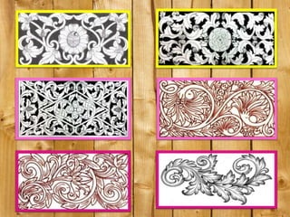 Penghasilan lakaran motif ukiran dimensi baharu bertemakan flora dengan ...