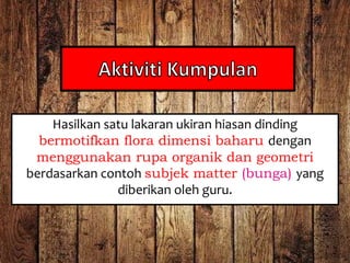 Penghasilan lakaran motif ukiran dimensi baharu bertemakan flora dengan ...