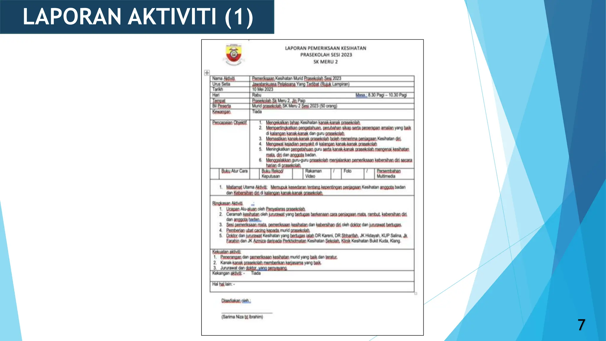 contoh powerpoint unit kesihatan sekolah | PPTX