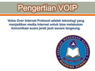 VOIP ( Pengertian, cara kerja , diagram, dan Kelebihan Kekurangan) | PPTX