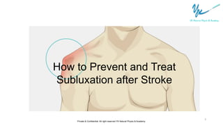 How to Prevent and Treat Shoulder Subluxation After Stroke? | PDF