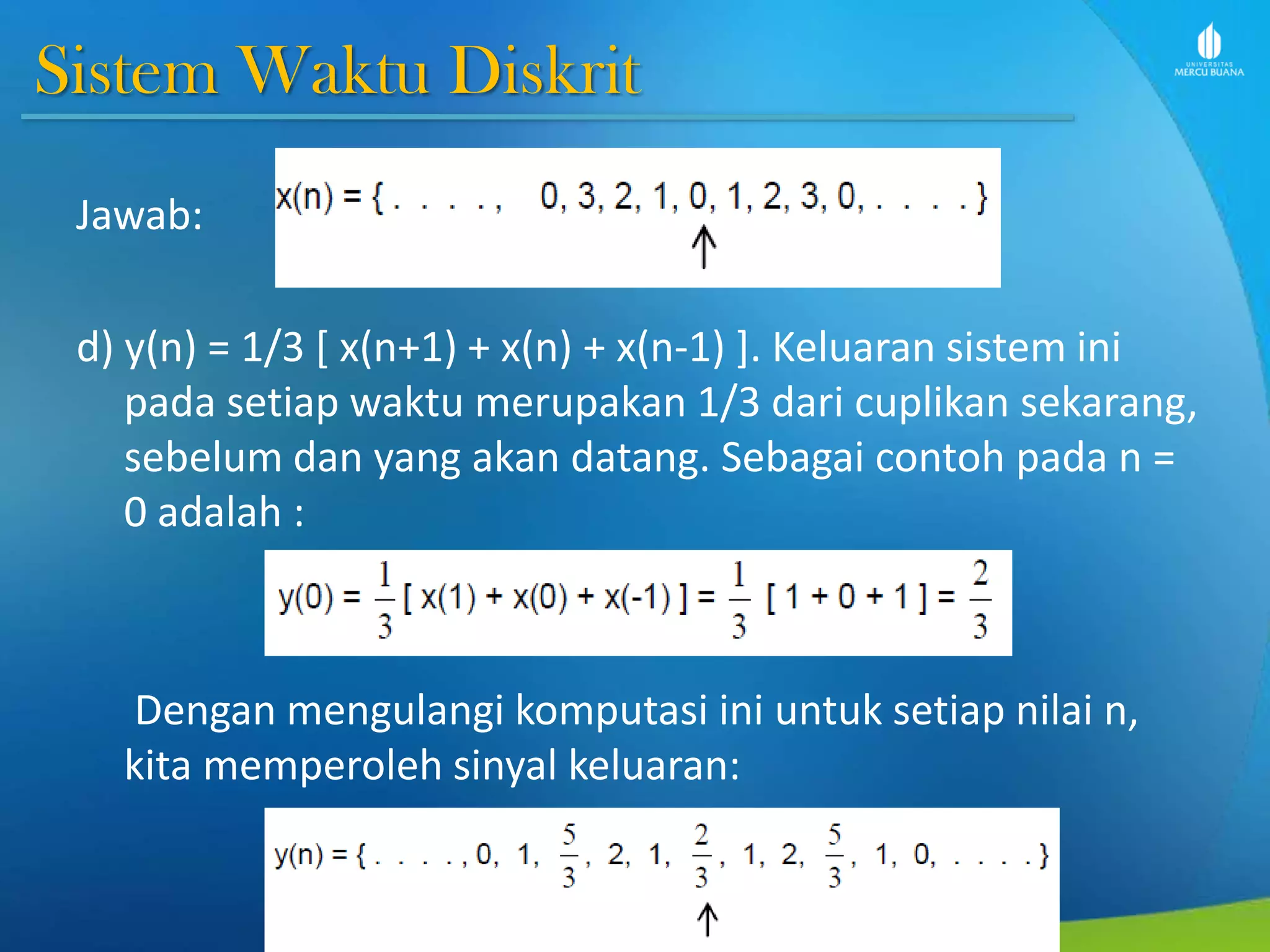 Pengolahan Sinyal Digital - Slide week 2 - sistem & sinyal waktu ...