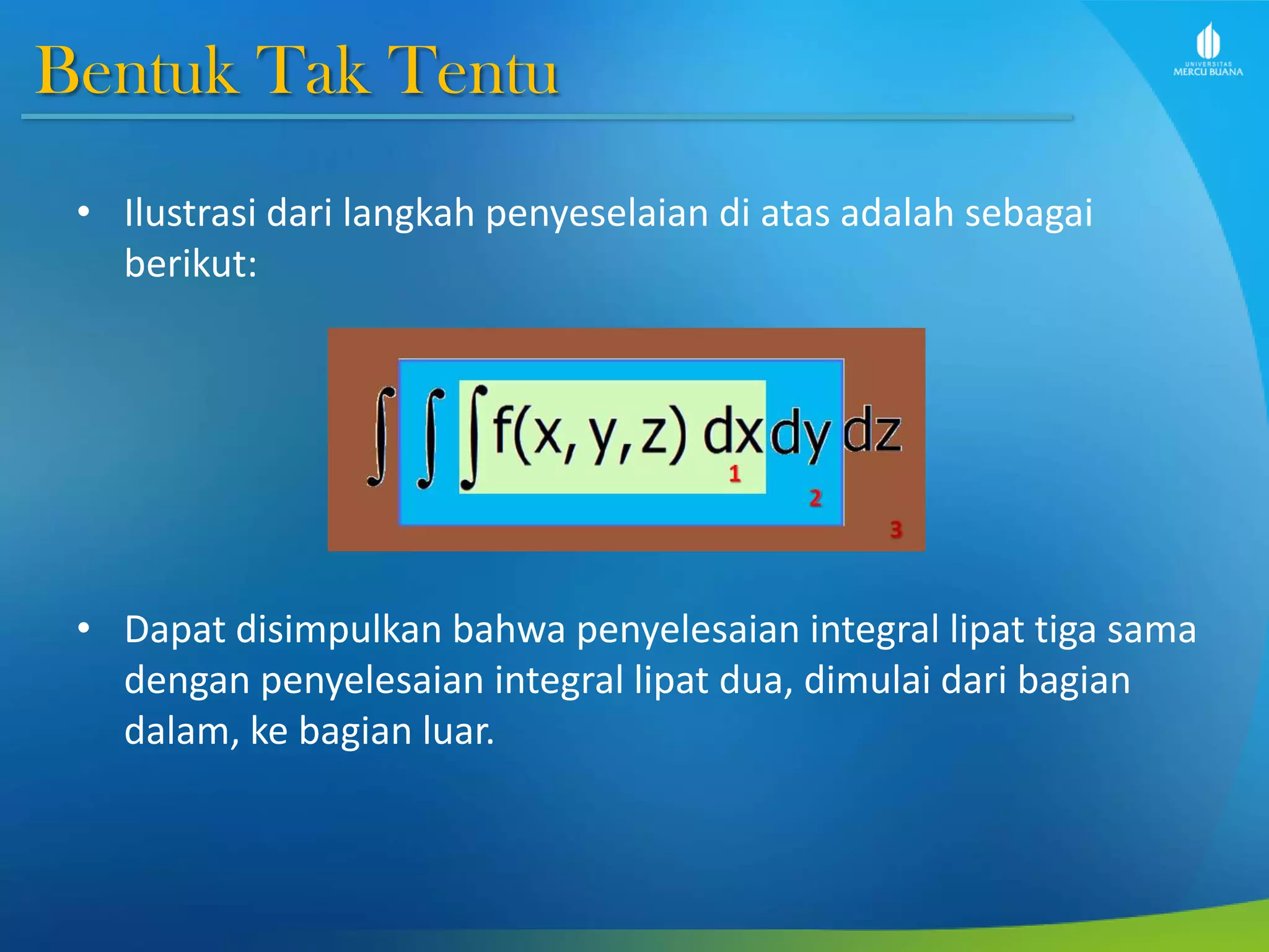 Matematika 2 - Slide week 5 Integral Lipat Tiga | PPTX