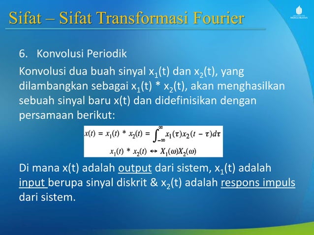 Pengolahan SInyal Digital - Slide week 5 - transformasi fourier sinyal ...