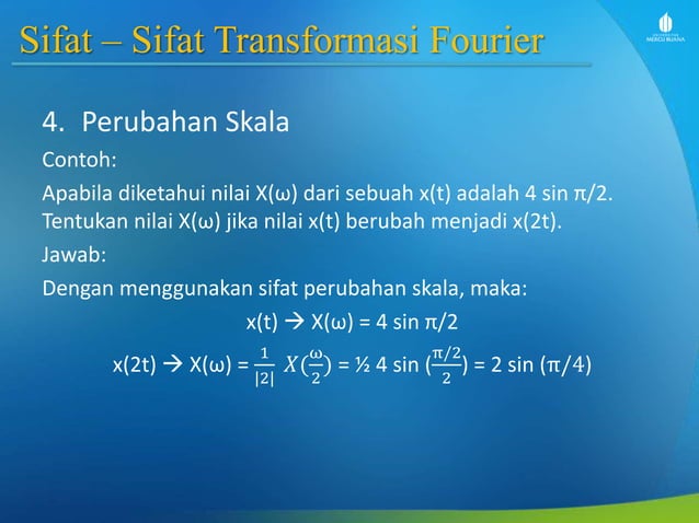 Pengolahan SInyal Digital - Slide week 5 - transformasi fourier sinyal ...