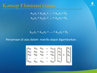 Matematika 2 - Slide week 8 - eliminasi gauss | PPTX
