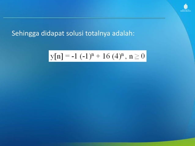 Pengolahan Sinyal Digital - Slide week 8 - persamaan beda | PPTX