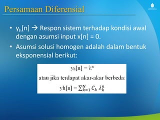 Pengolahan Sinyal Digital - Slide week 8 - persamaan beda | PPTX