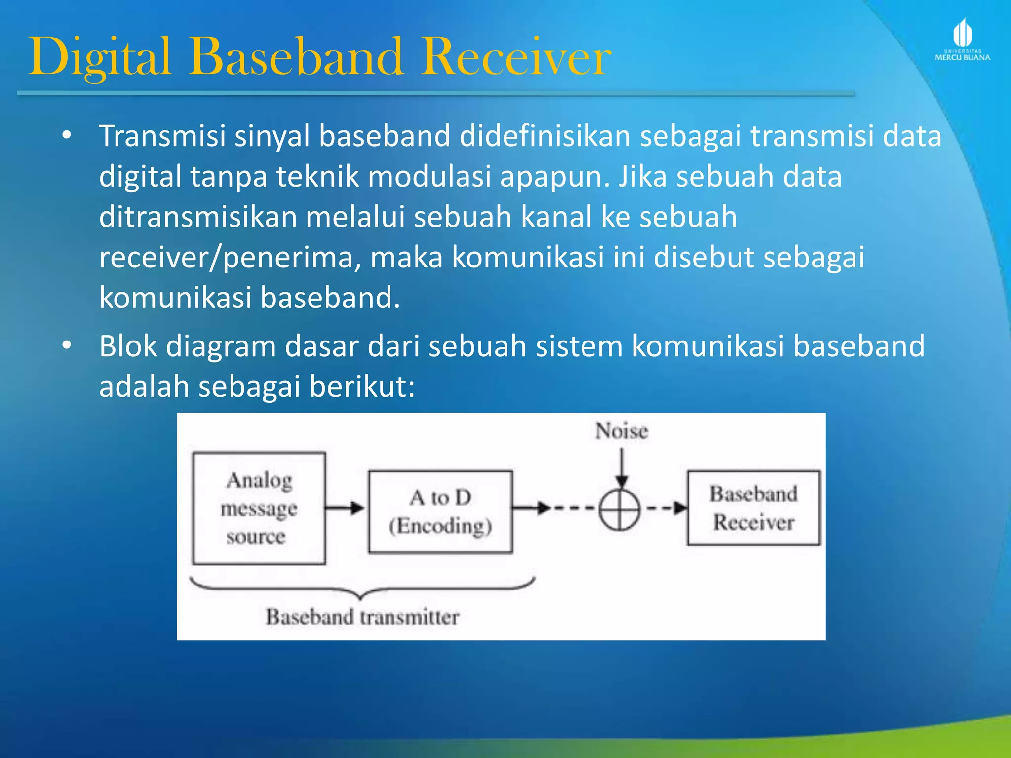 Telekomunikasi Analog dan Digital - Slide week 9 transmisi digital | PPTX