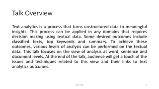 A View of Text Analytics from Word, Sentence and Document Levels | PDF