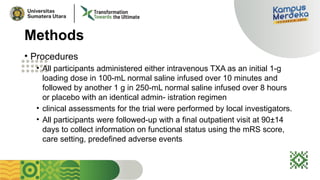 tranexamid acid for intracerebral hemmorraghe | PPT