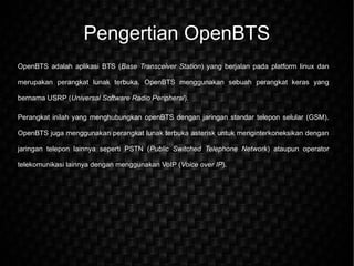 Membangun BTS untuk Teknologi GSM dengan Menggunakan OpenBTS | PDF