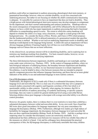 SLI: diagnostic dilemmas | PDF