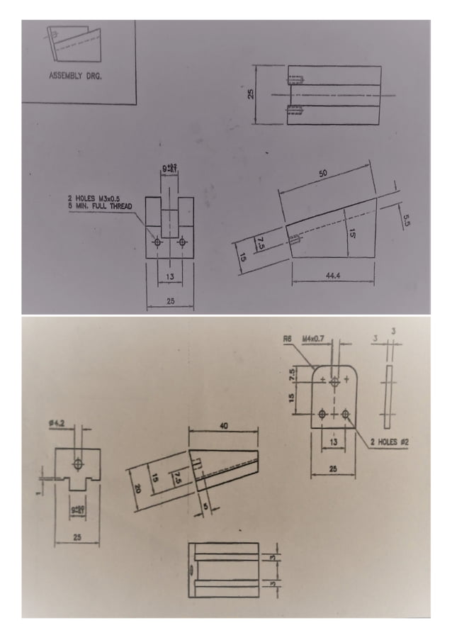 Engineering Drawing, Sliding Block | PDF | Drawing and Sketching | Arts ...