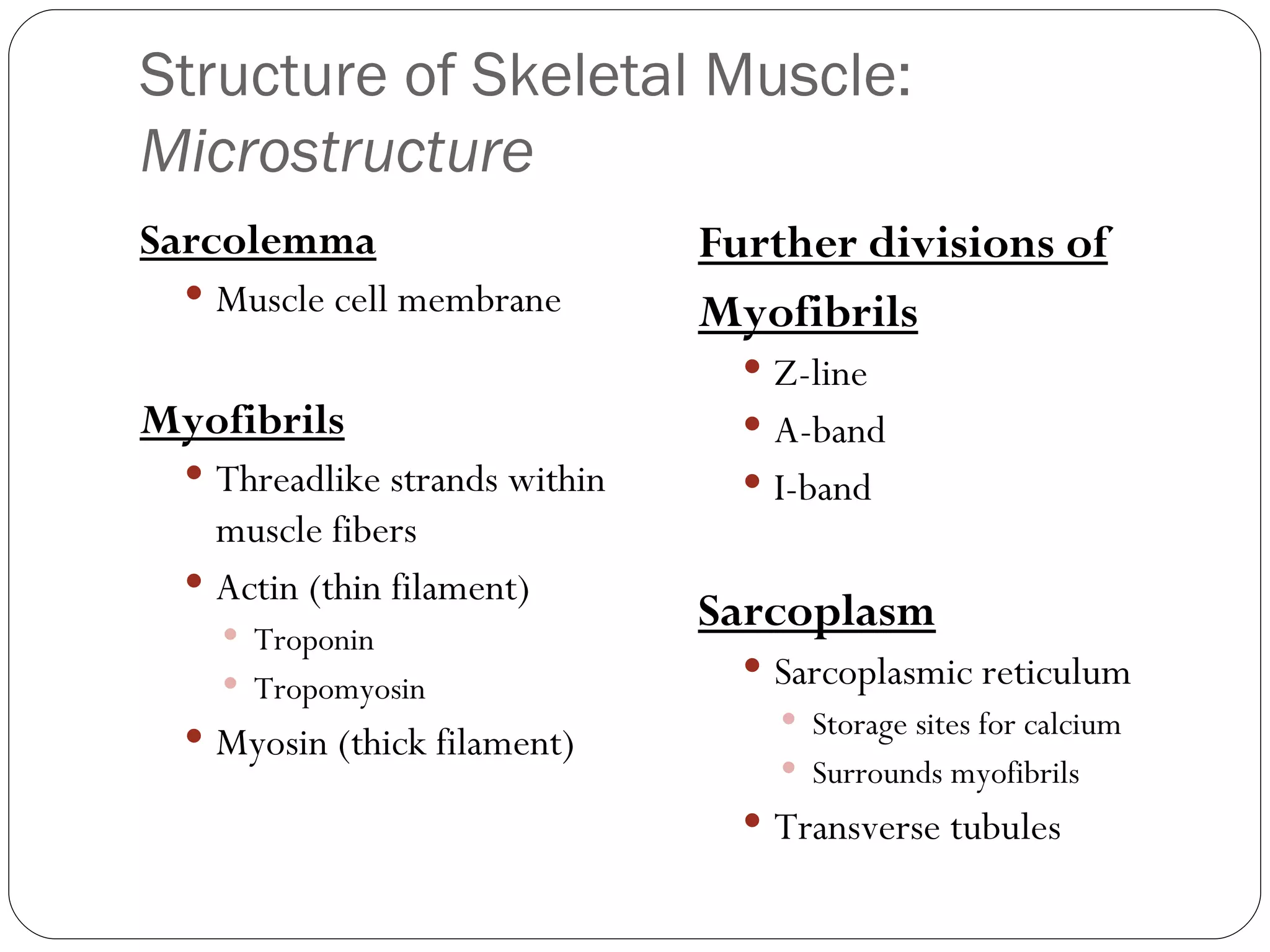 Sliding filament theory muscle contraction | PPT