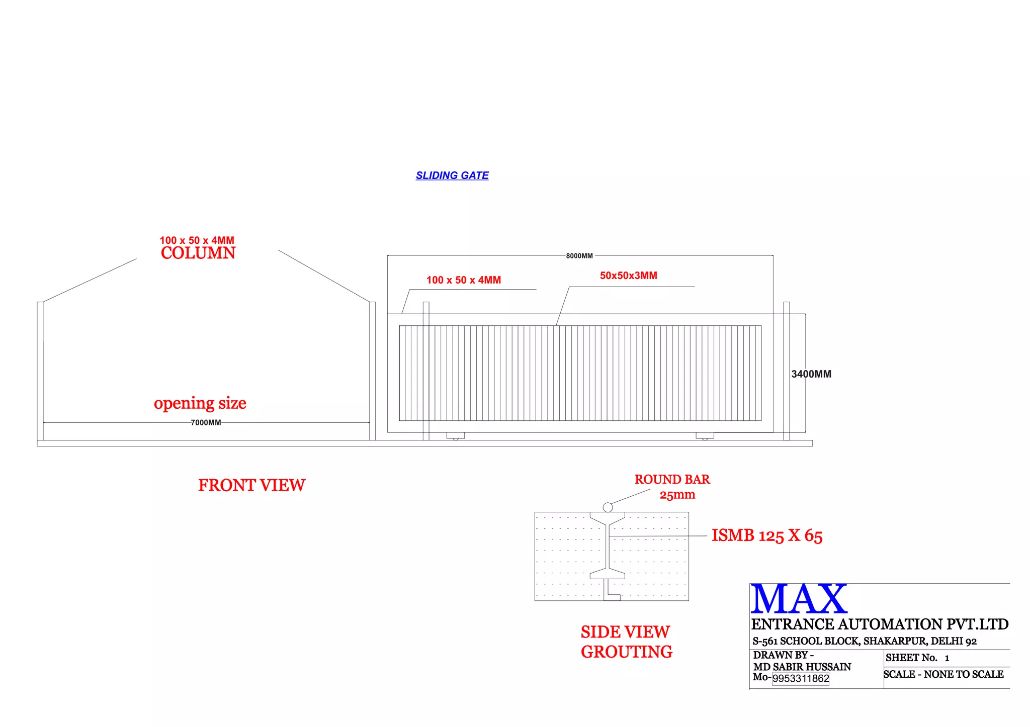 Sliding gate drawing | PDF