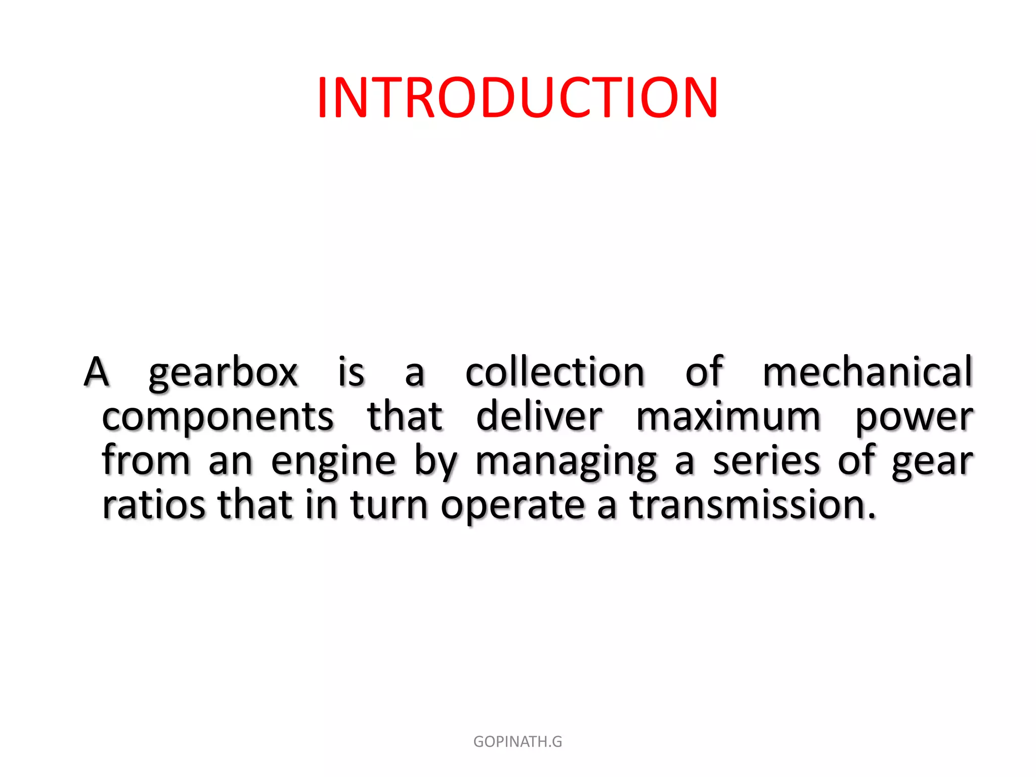 Sliding mesh gear box | PPTX