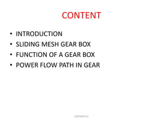 Sliding mesh gear box | PPTX