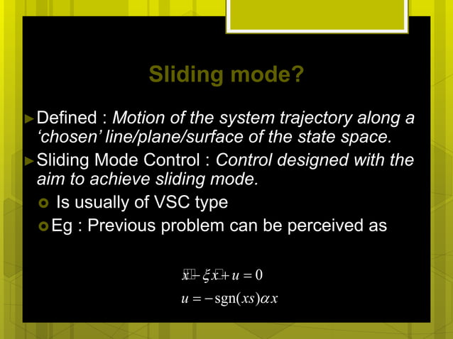 Sliding mode control | PPTX | Physics | Science