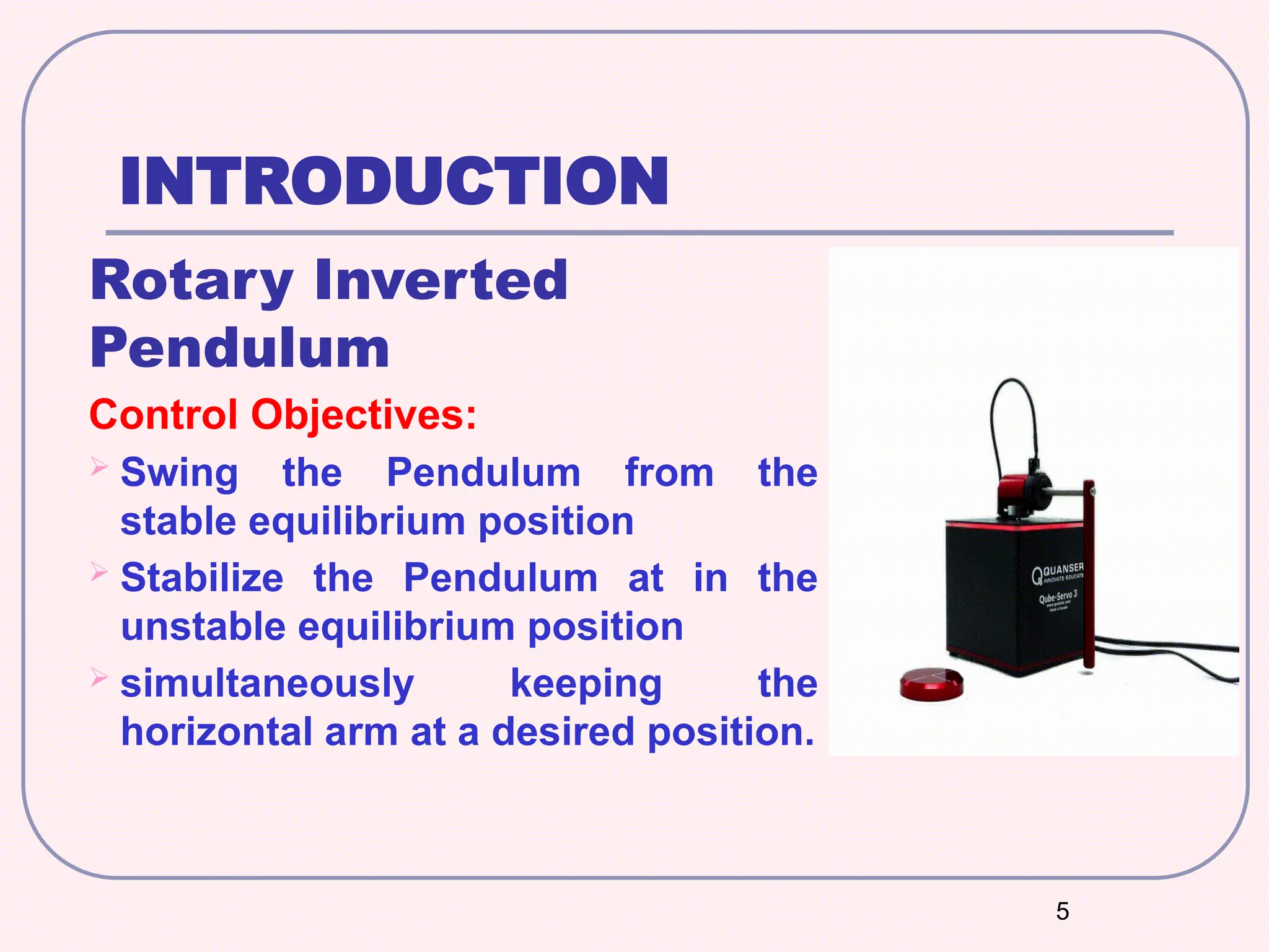 Sliding Mode Control for (RIP) Rotary Inverted Pendulum | PPTX