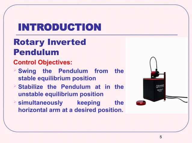 Sliding Mode Control for (RIP) Rotary Inverted Pendulum | PPTX
