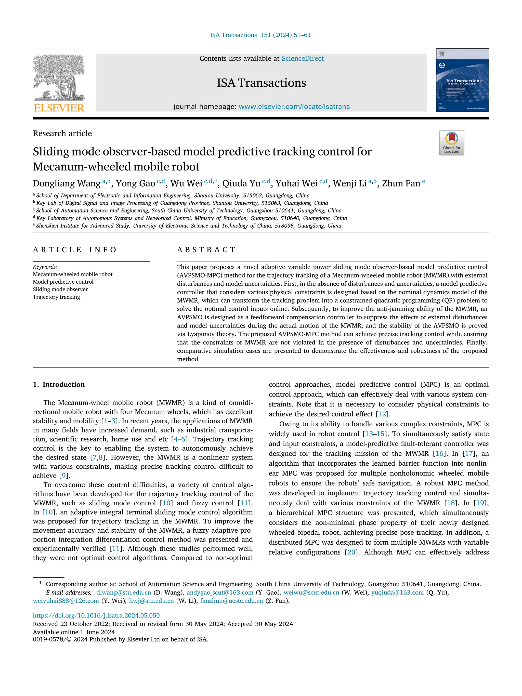 Sliding Mode Observer Based Model Predictive Tracking Control For