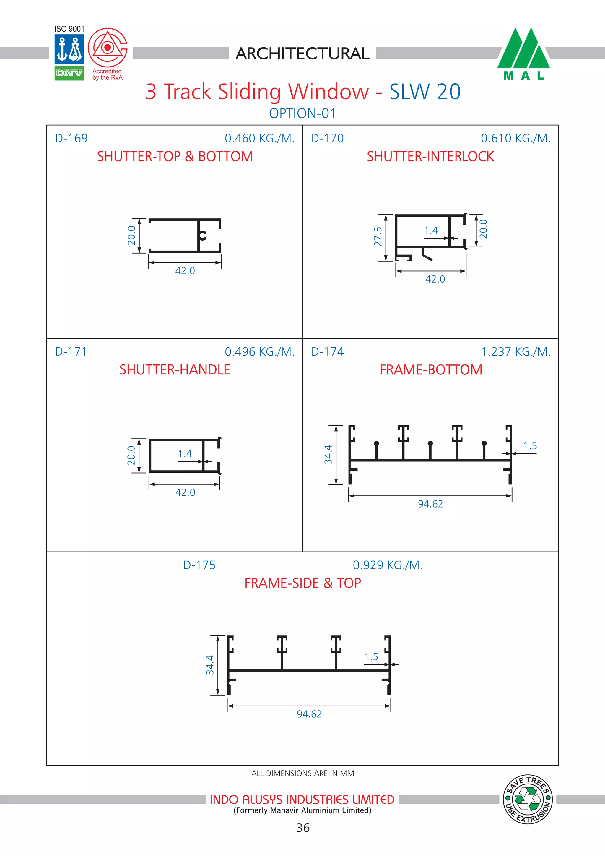Aluminum Extrusion Architecture Division (Sliding Series Window) | PDF