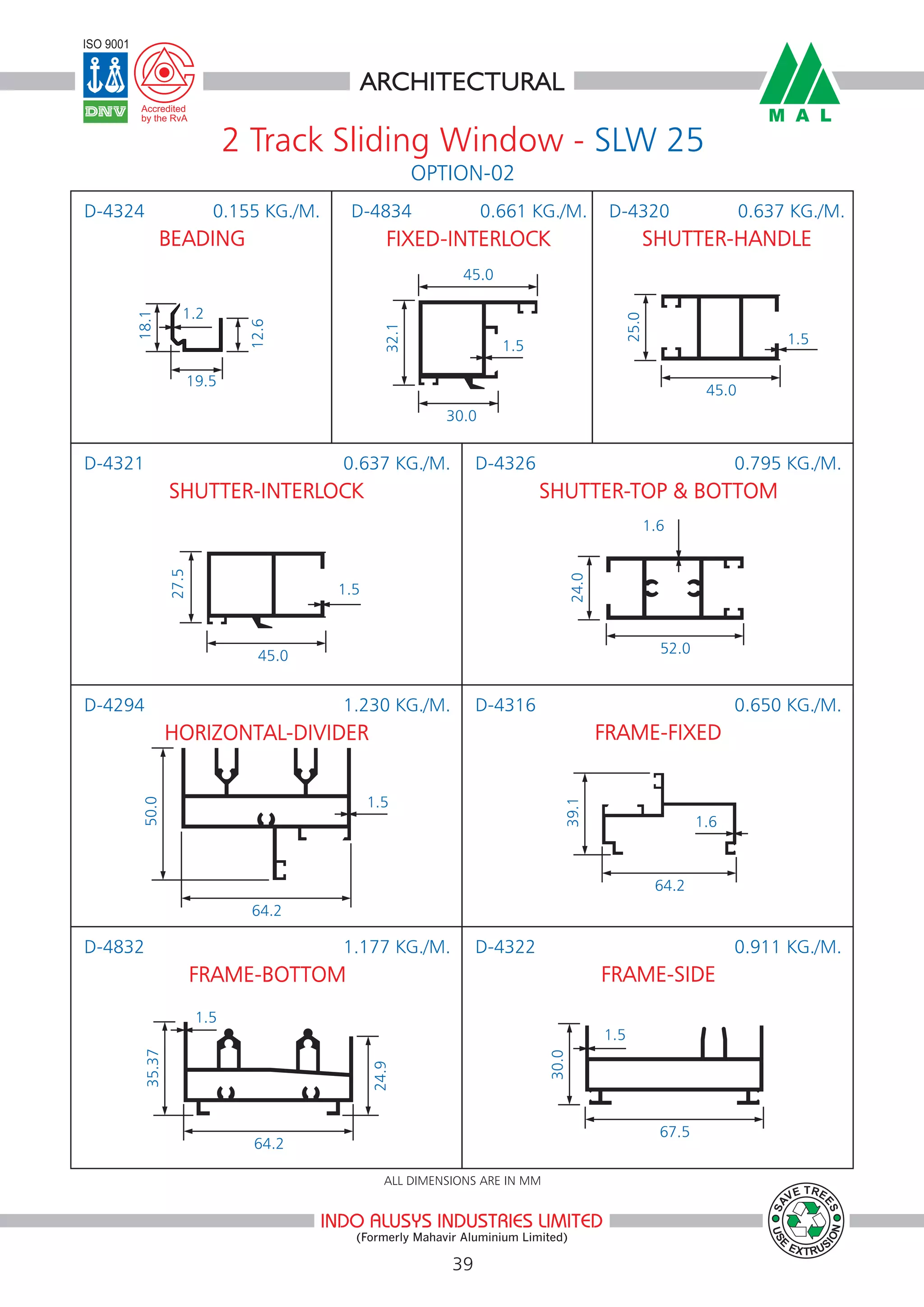 Aluminum Extrusion Architecture Division (Sliding Series Window) | PDF ...