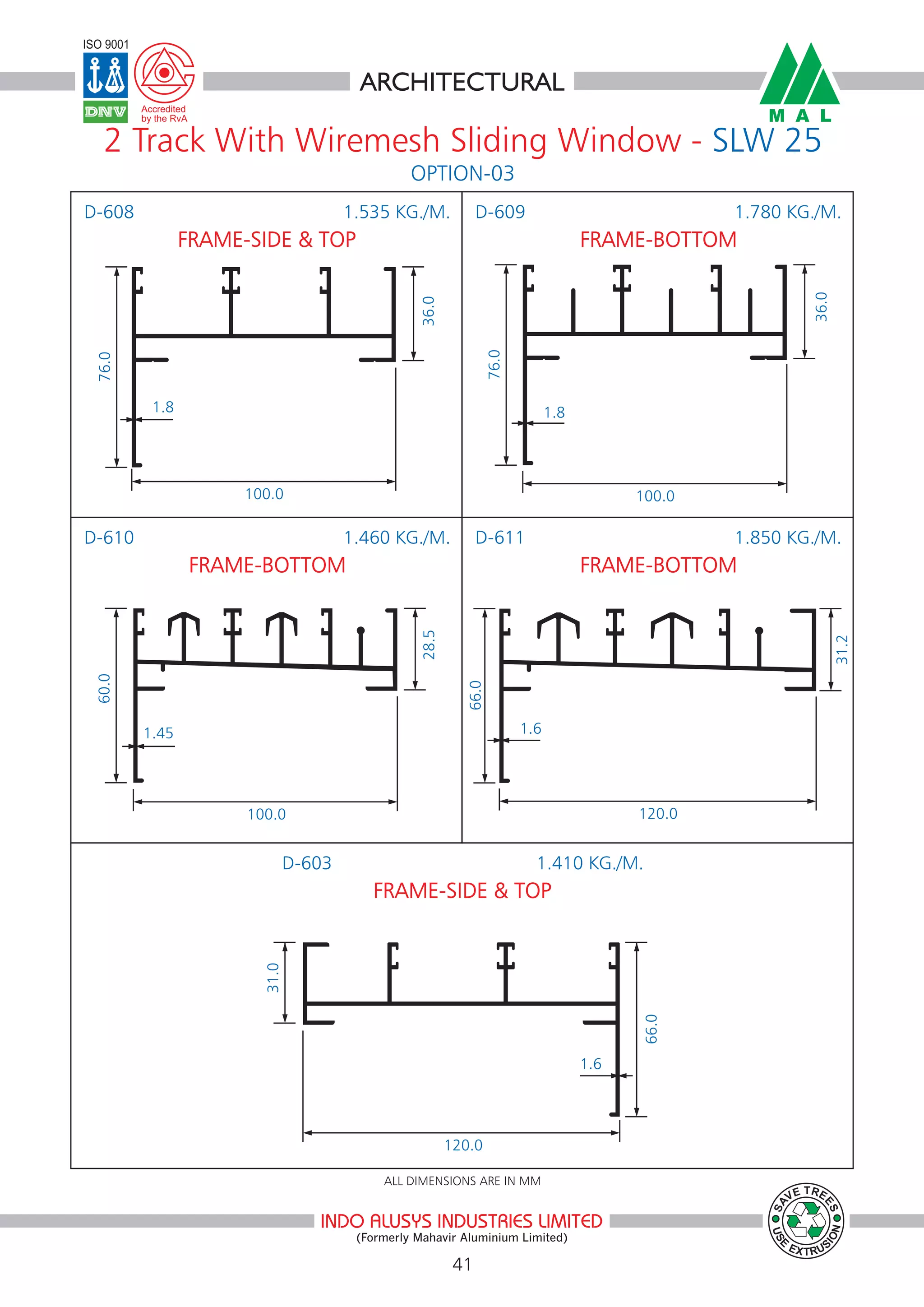 Aluminum Extrusion Architecture Division (Sliding Series Window) | PDF ...