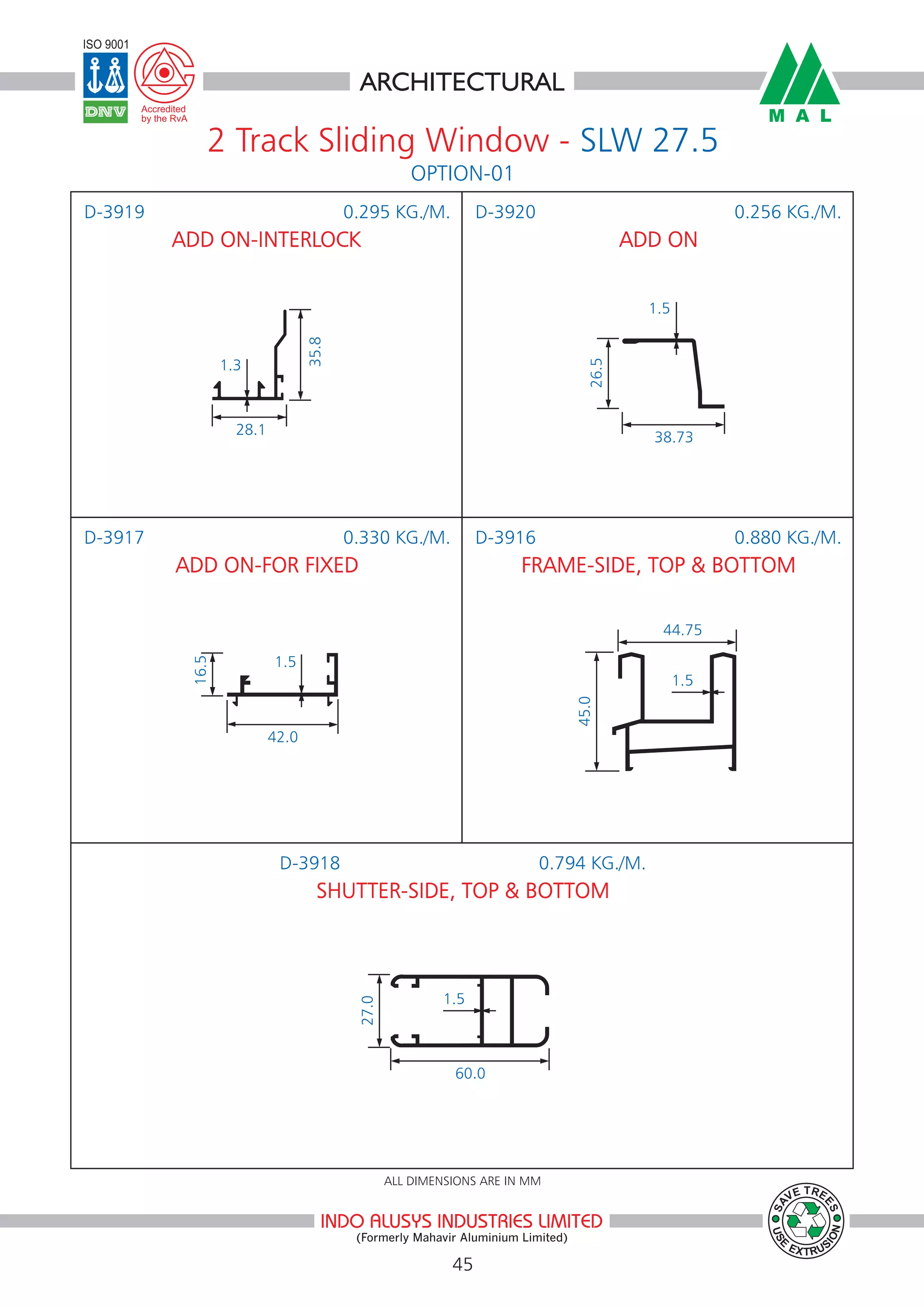 Aluminum Extrusion Architecture Division (Sliding Series Window) | PDF ...